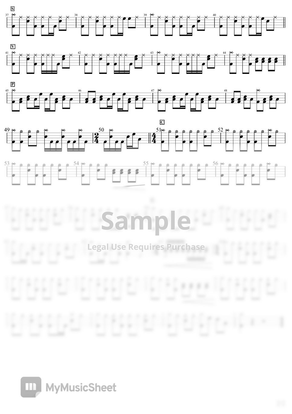 RubberBand - 發現號 (鼓譜) Sheet by Drumscorehk