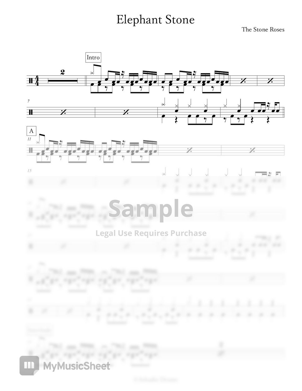 The Stone Roses - Elephant Stone Partitur by Arkadia Drums