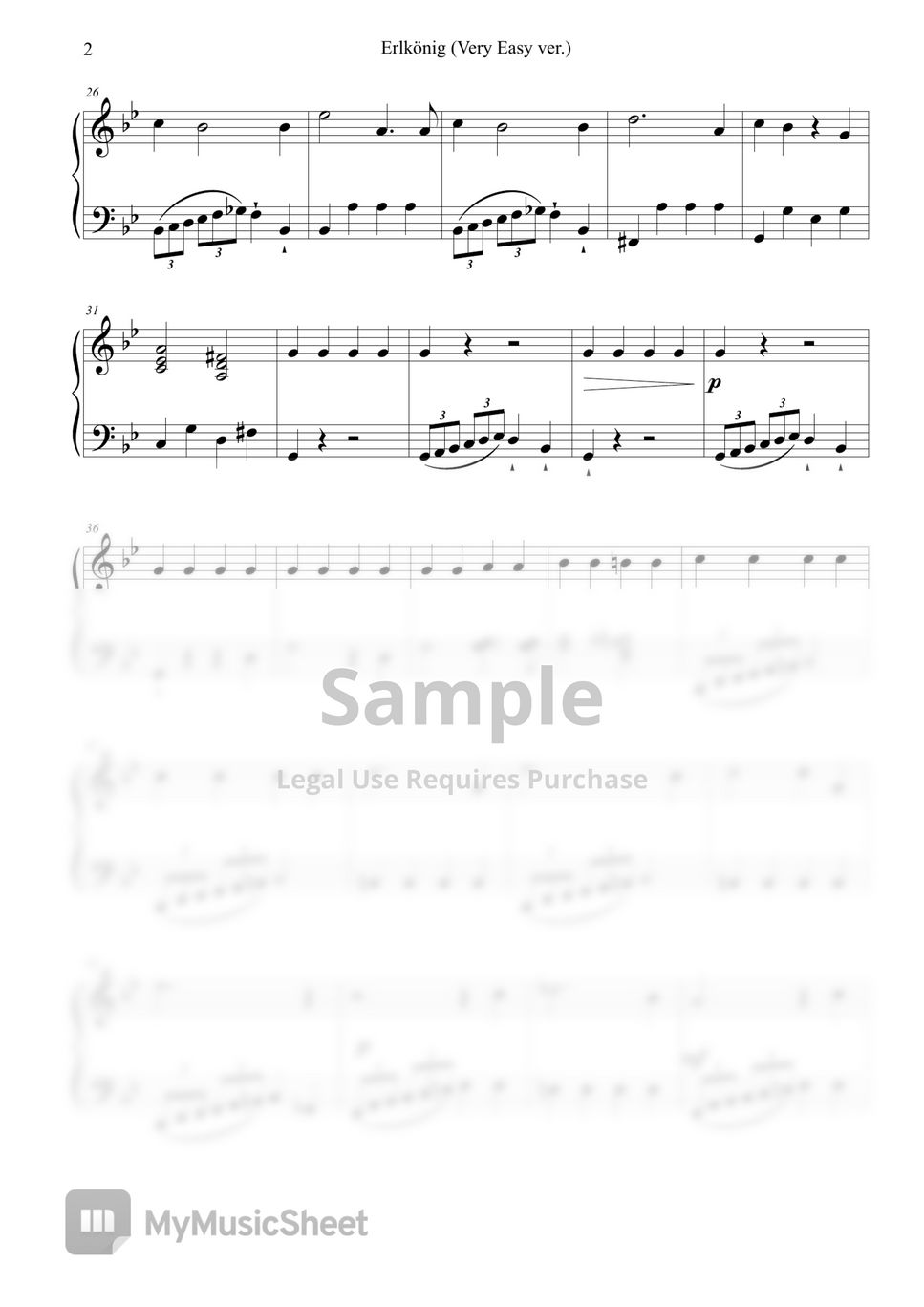 F. Schubert - Erlkönig (The Elf King) (Very easy ver.) 악보 by FLare