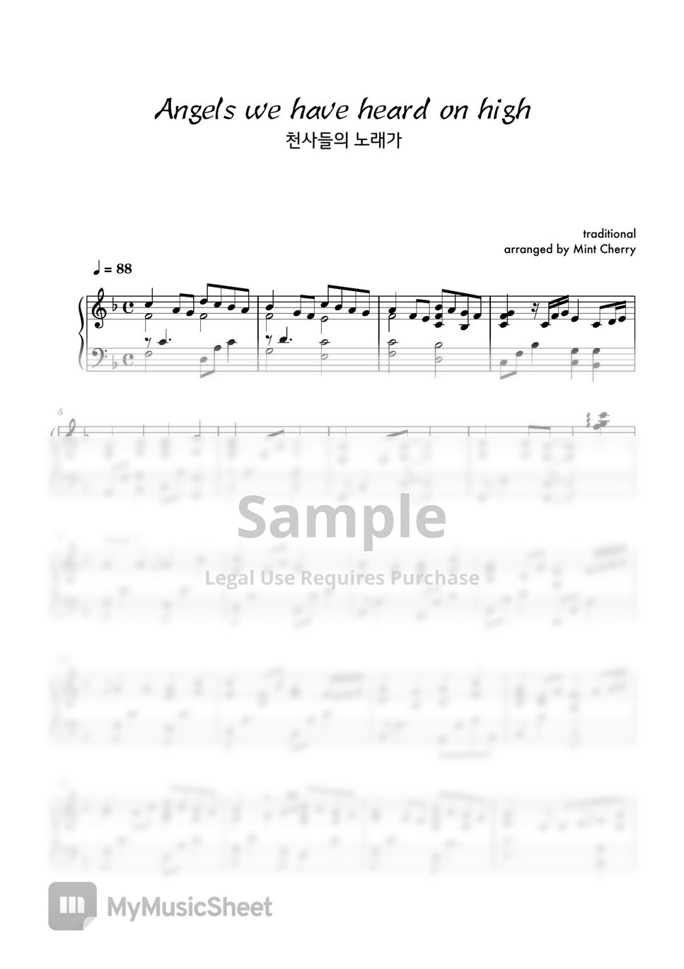 hymn - Angels we have heard on high Sheets by Mint Cherry