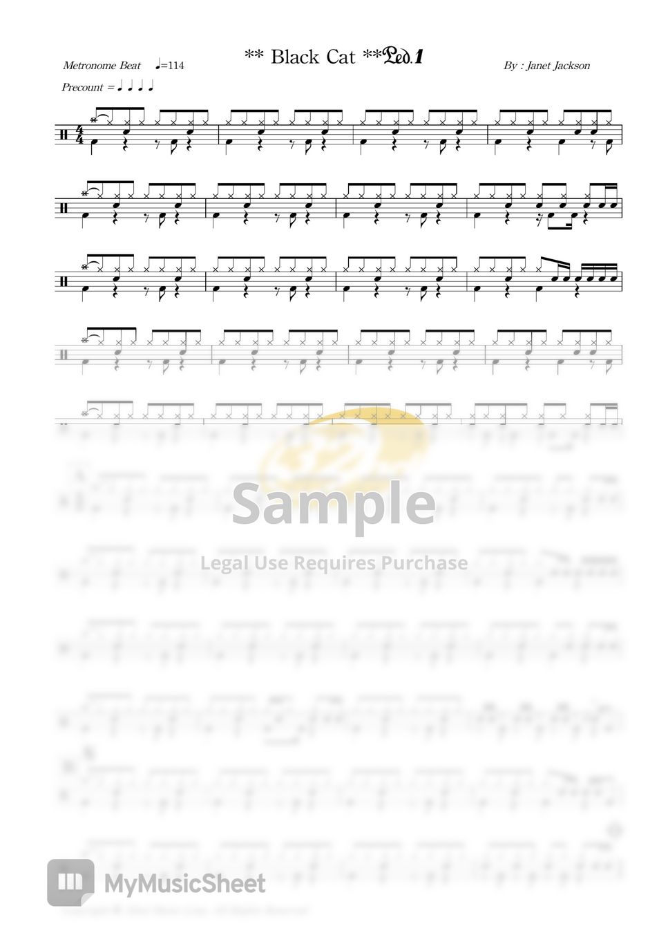 Janet Jackson - Black Cat Sheet Music by 張文光