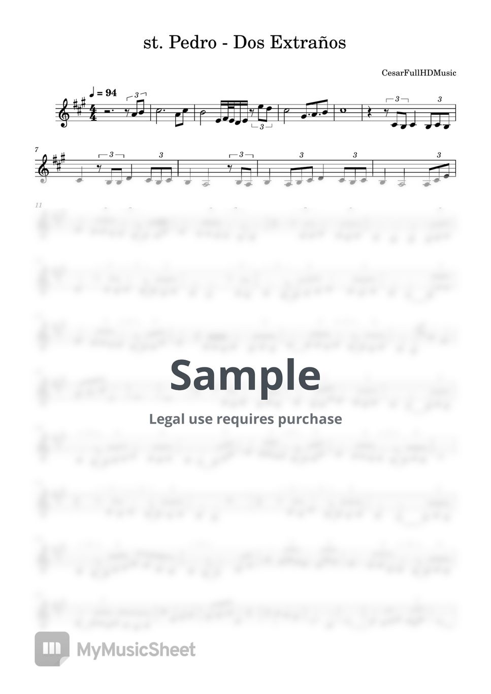 st. Pedro - Dos Extraños Sheet Music