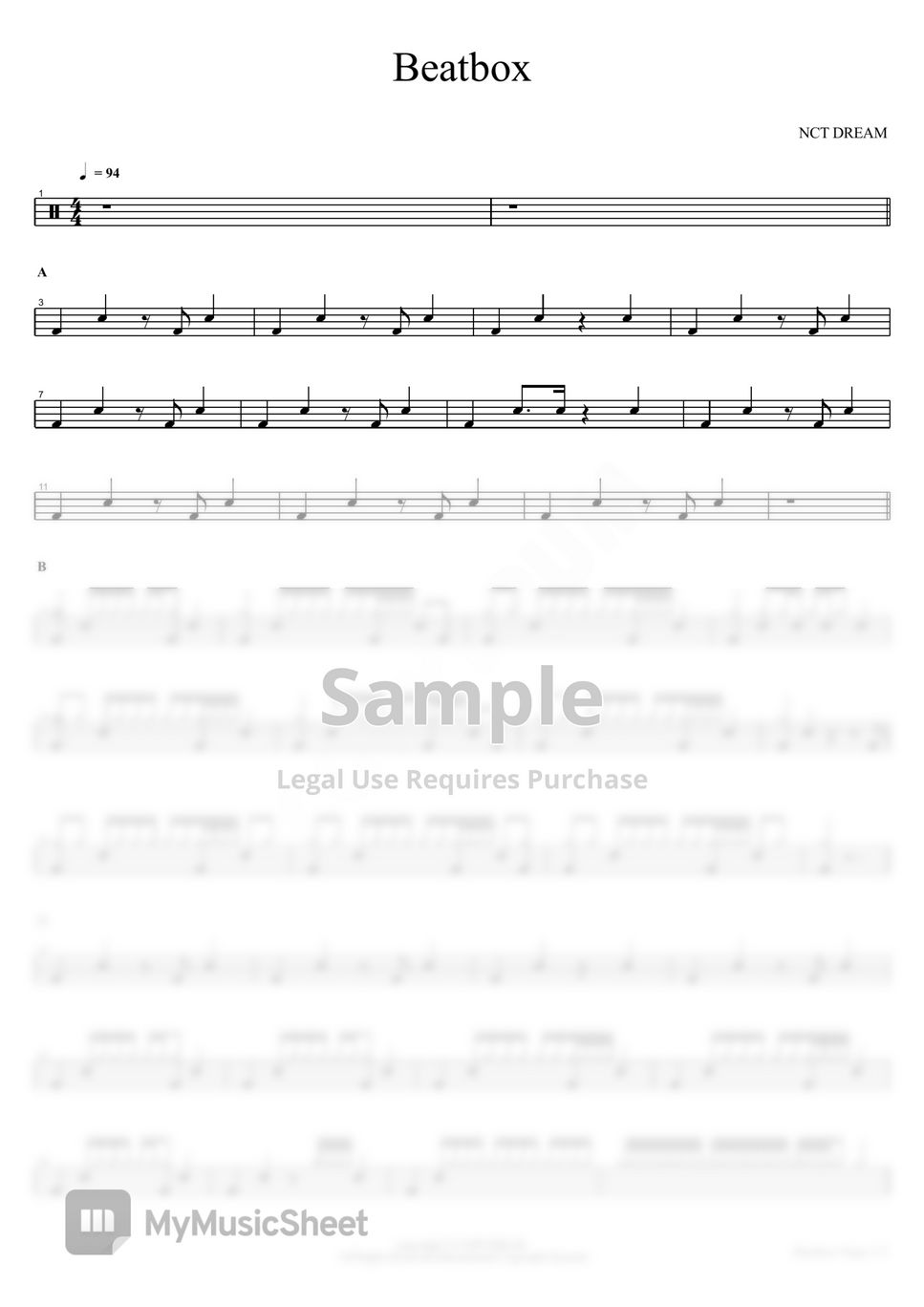 NCT DREAM - Beatbox Sheets by COPYDRUM