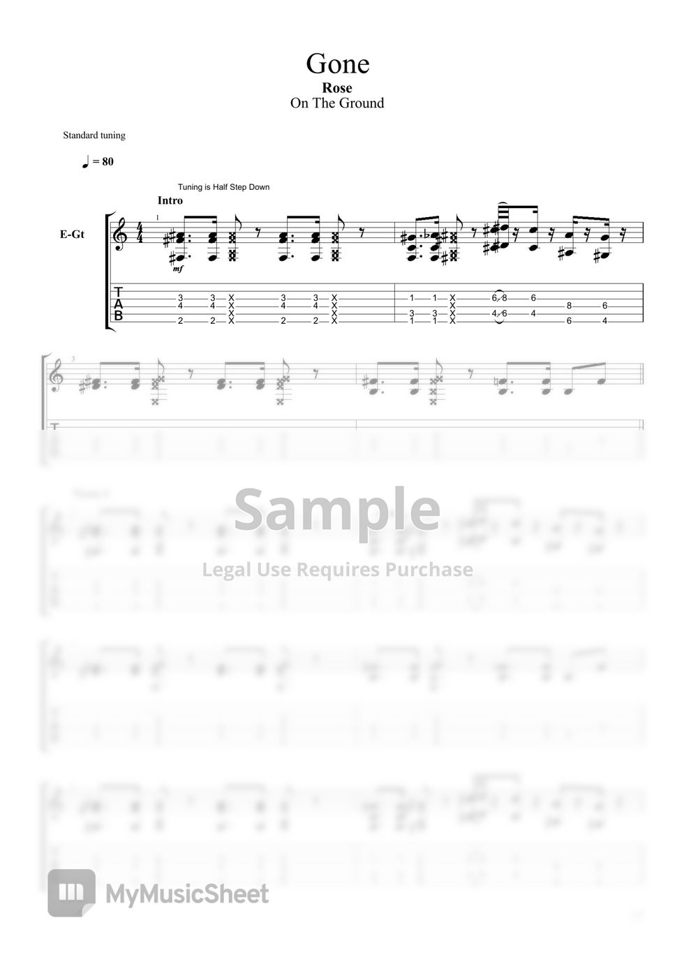 Rose - Gone Sheet Music by Rob Ethereal