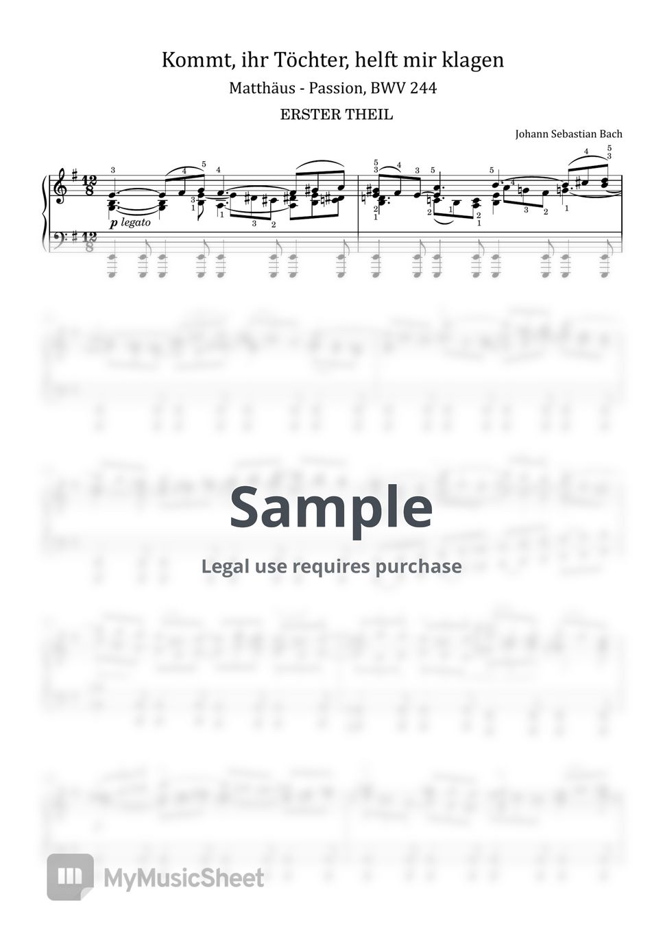 Johann Sebastian Bach - St.Matthäus - Passion, BWV 244 Kommt, ihr Töchter, helft mir klagen (J.S ...
