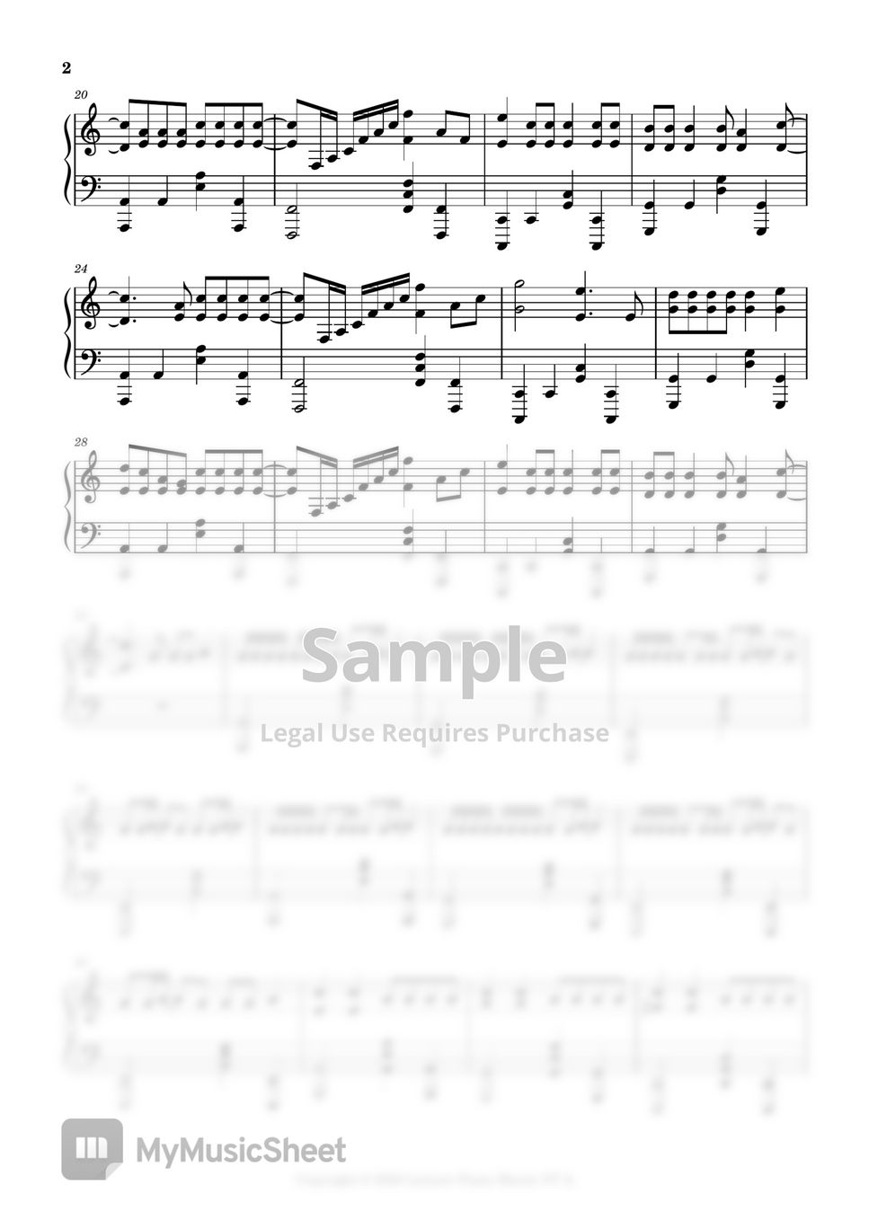 Imagine Dragons - Whatever It Takes Sheet Music by Leisure Piano Sheets YT
