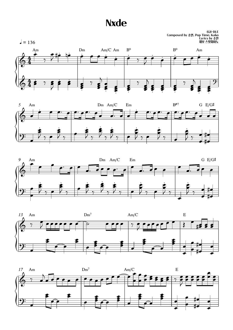 (G)I-DLE - Nxde Лист by SweetPiano