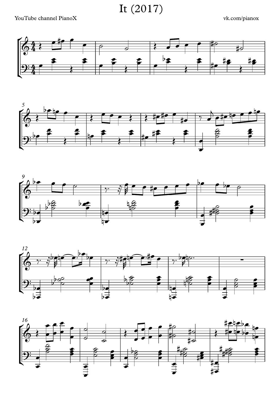 It (2017) Sheets by PianoX