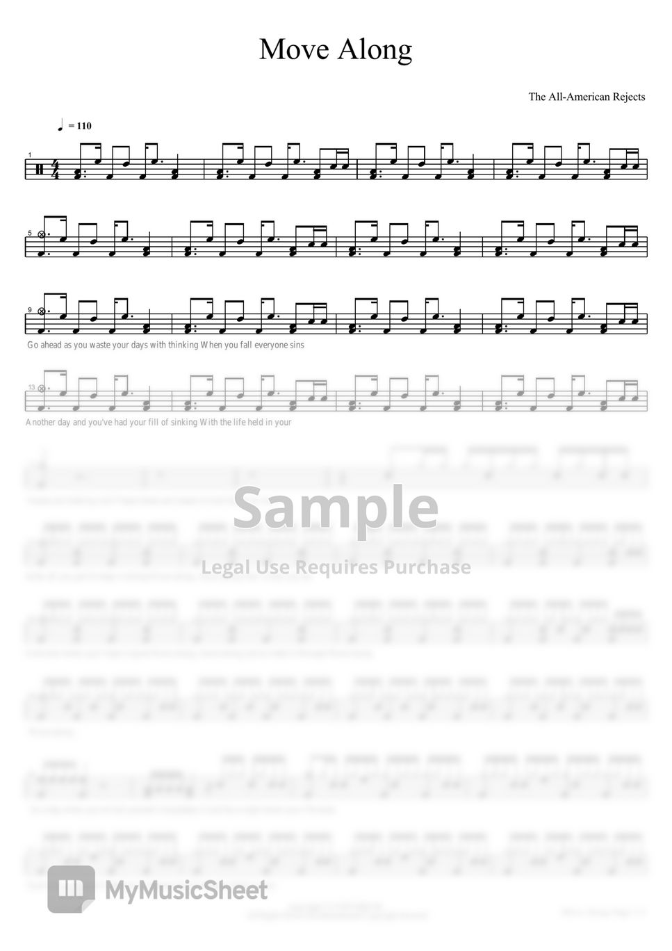 The All American Rejects - Move Along 악보 by COPYDRUM
