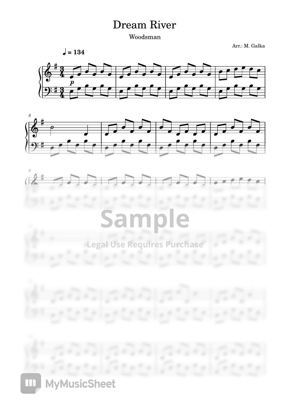 Woodsman - Dream River Bản nhạc by M. Galka
