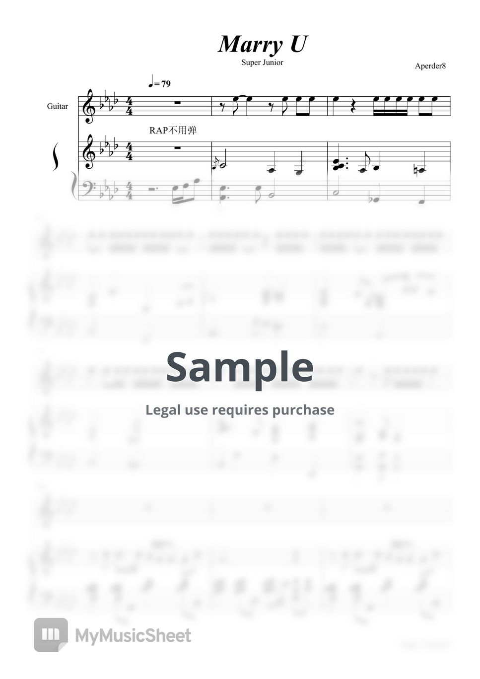 Super Junior - Marry U (Super Junior) โน้ตเพลง by Yilun