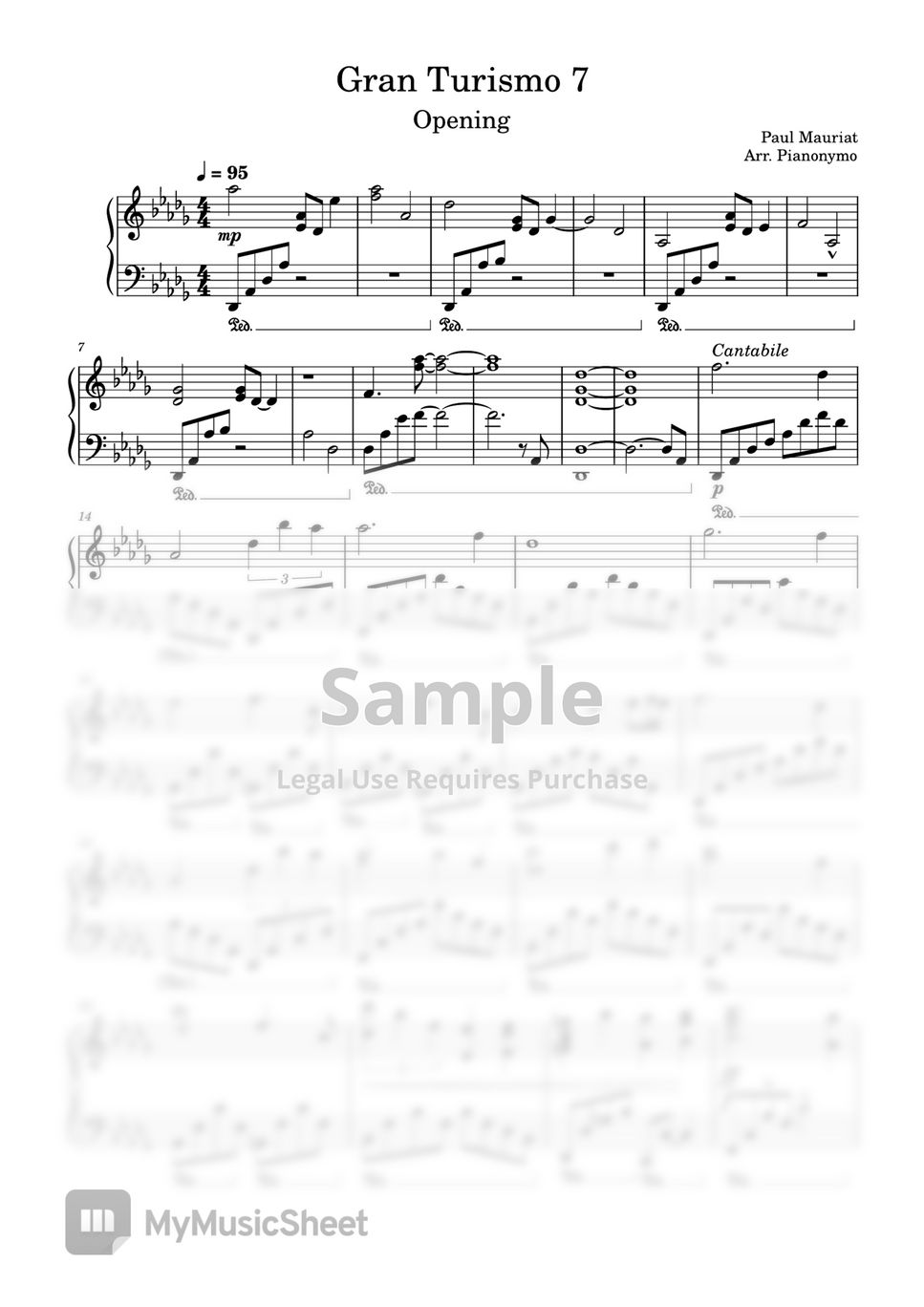 Gran Turismo 7 - Opening Theme Sheet Music by Pianonymo