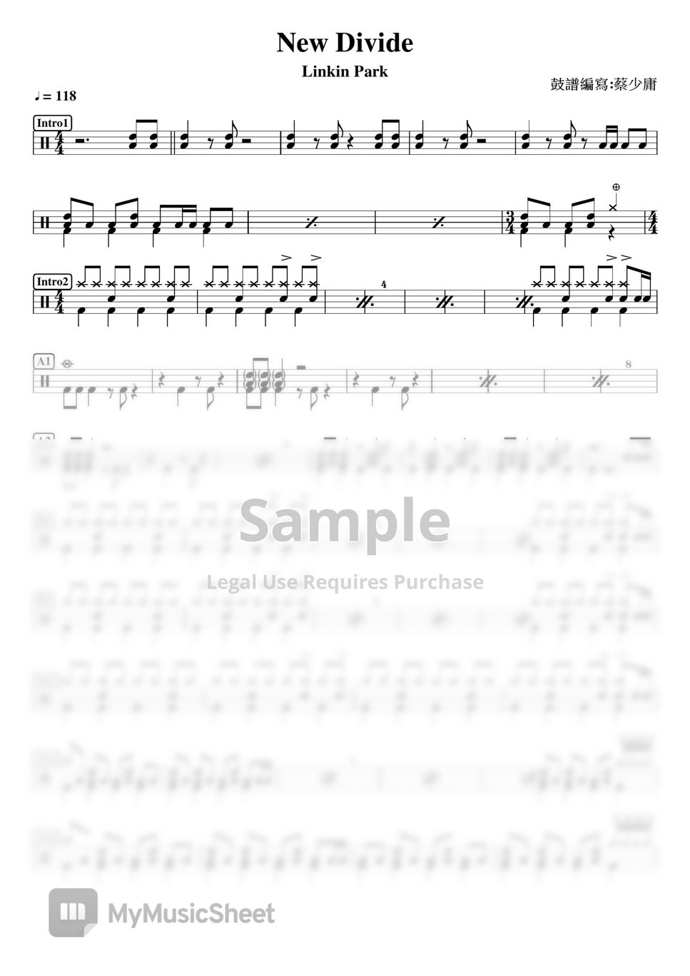 Linkin Park - New Divide Sheets by DrummerFrank