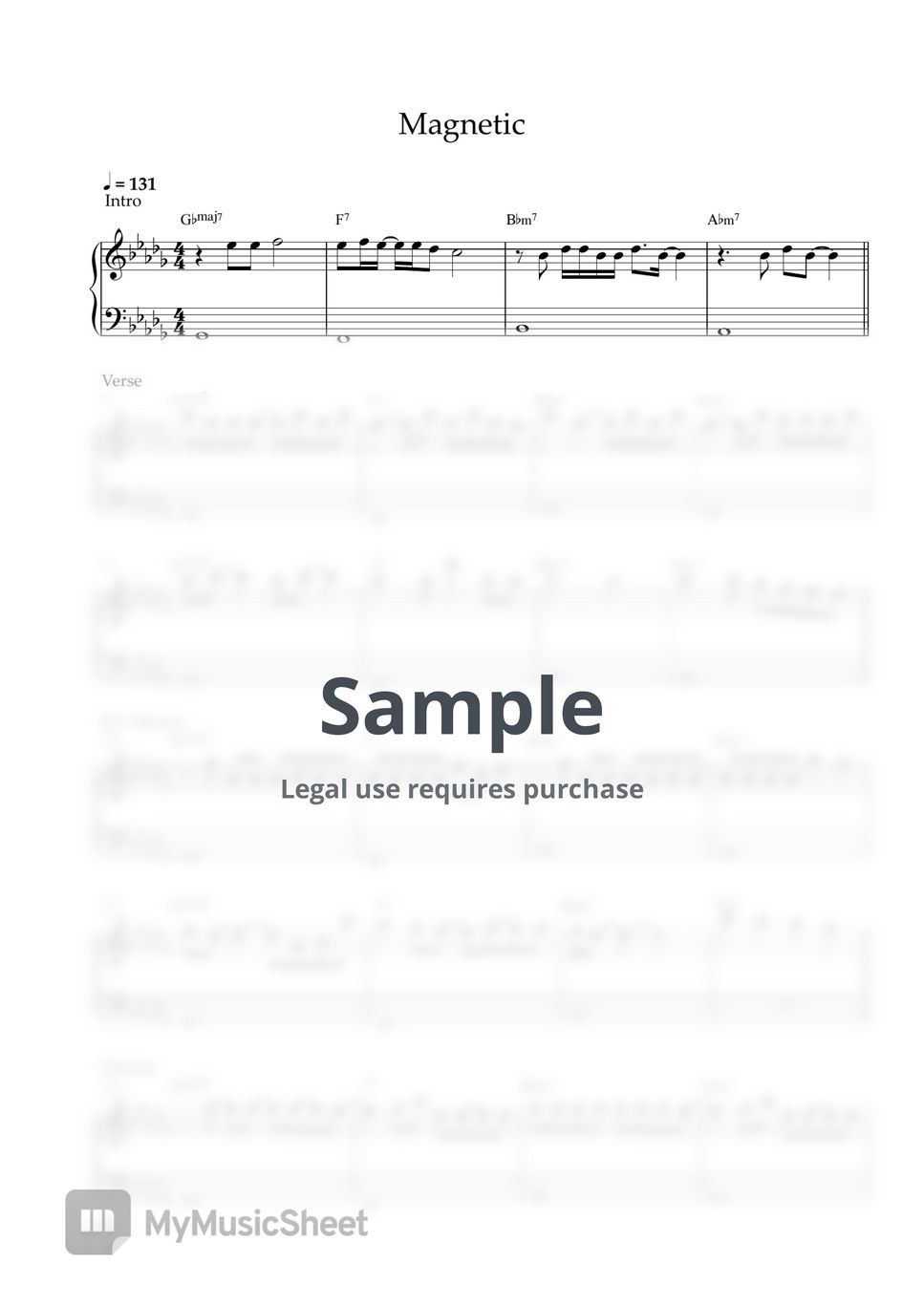 ILLIT - Magnetic (EASY PIANO SHEET) Sheet Music by Pianella Piano