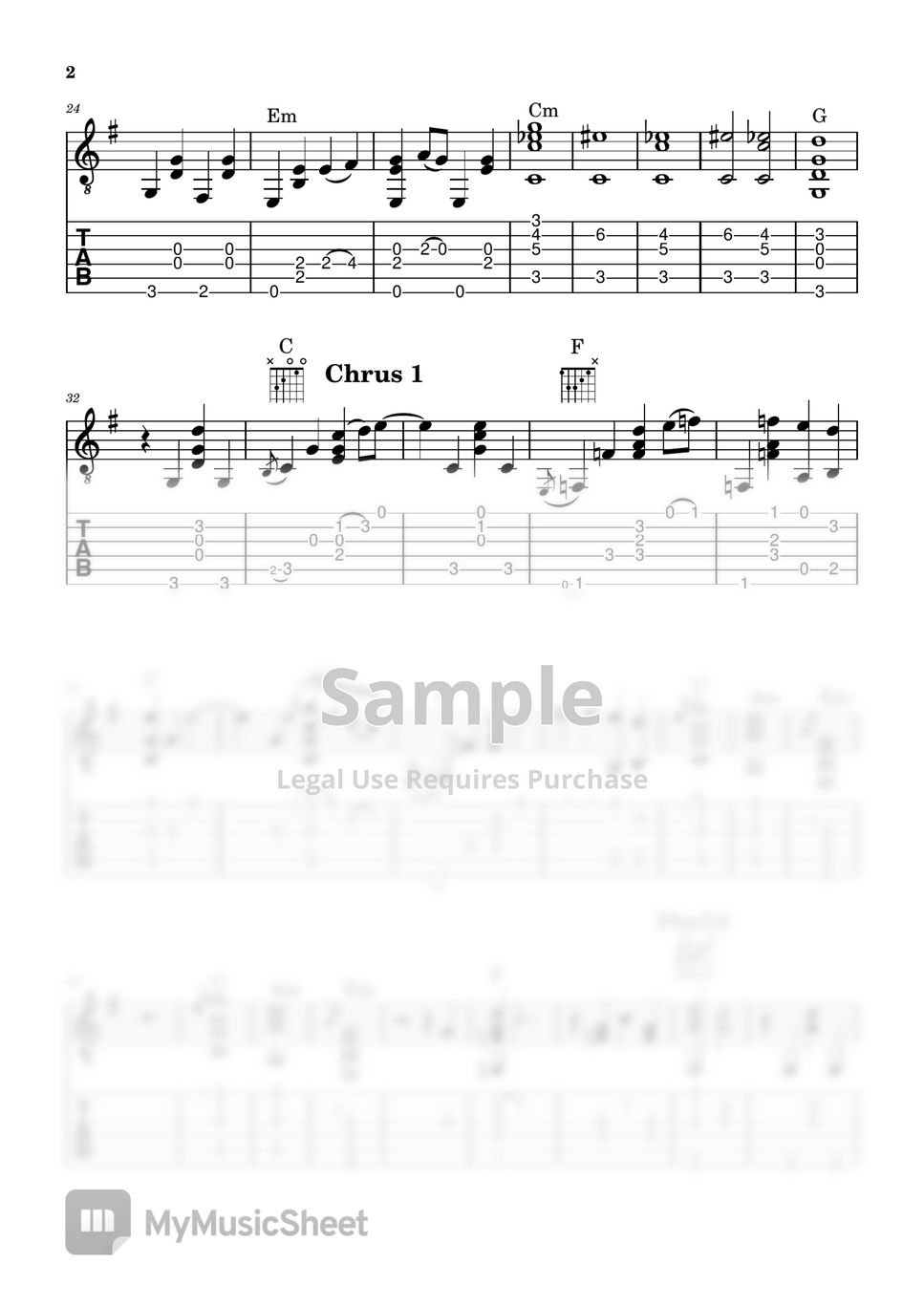 Paul McCartney - Here Today Tab + 1staff by Ondřej Kutman