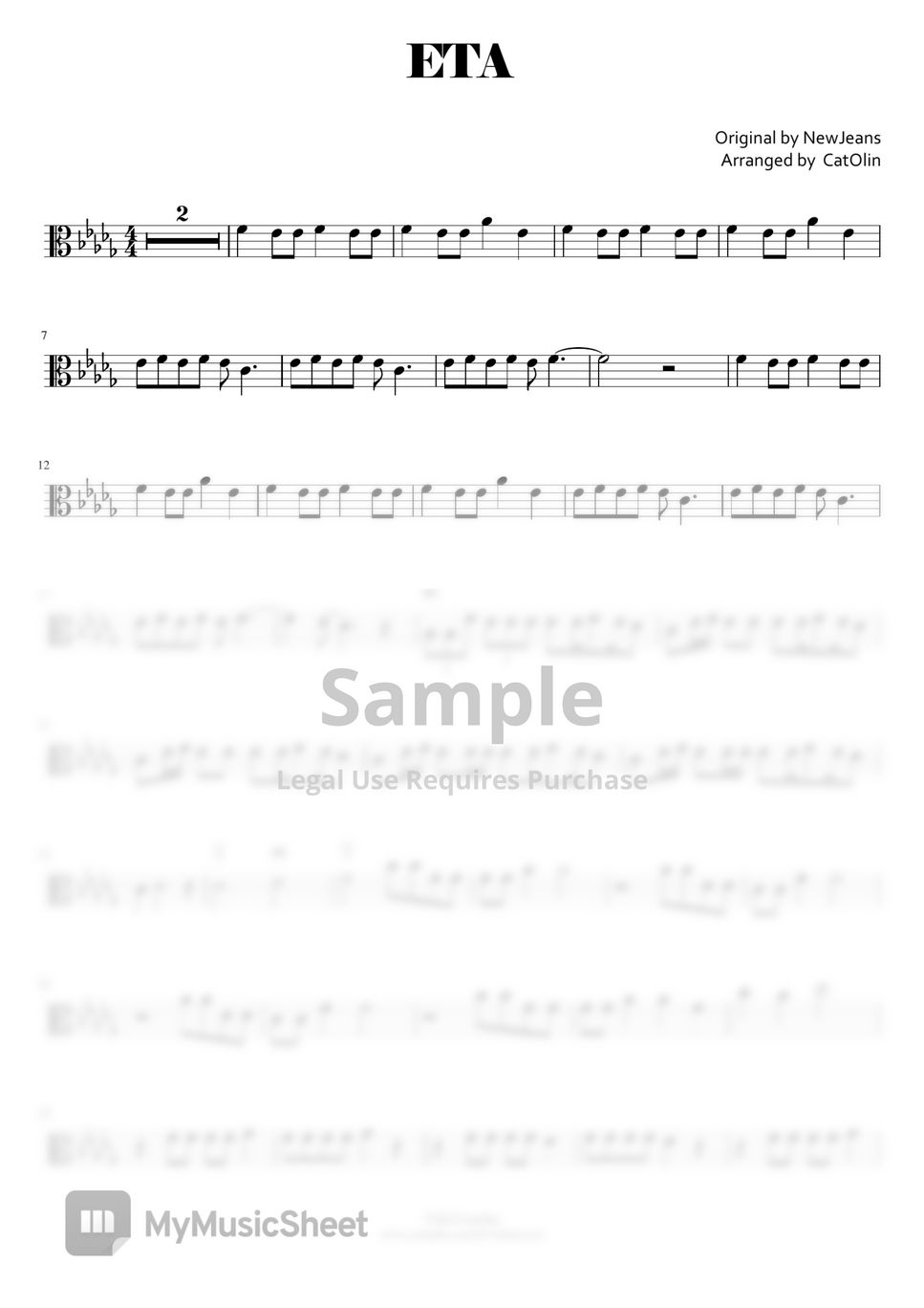 뉴진스 - ETA (비올라 ver.) Sheets by 캣올린CatOlin