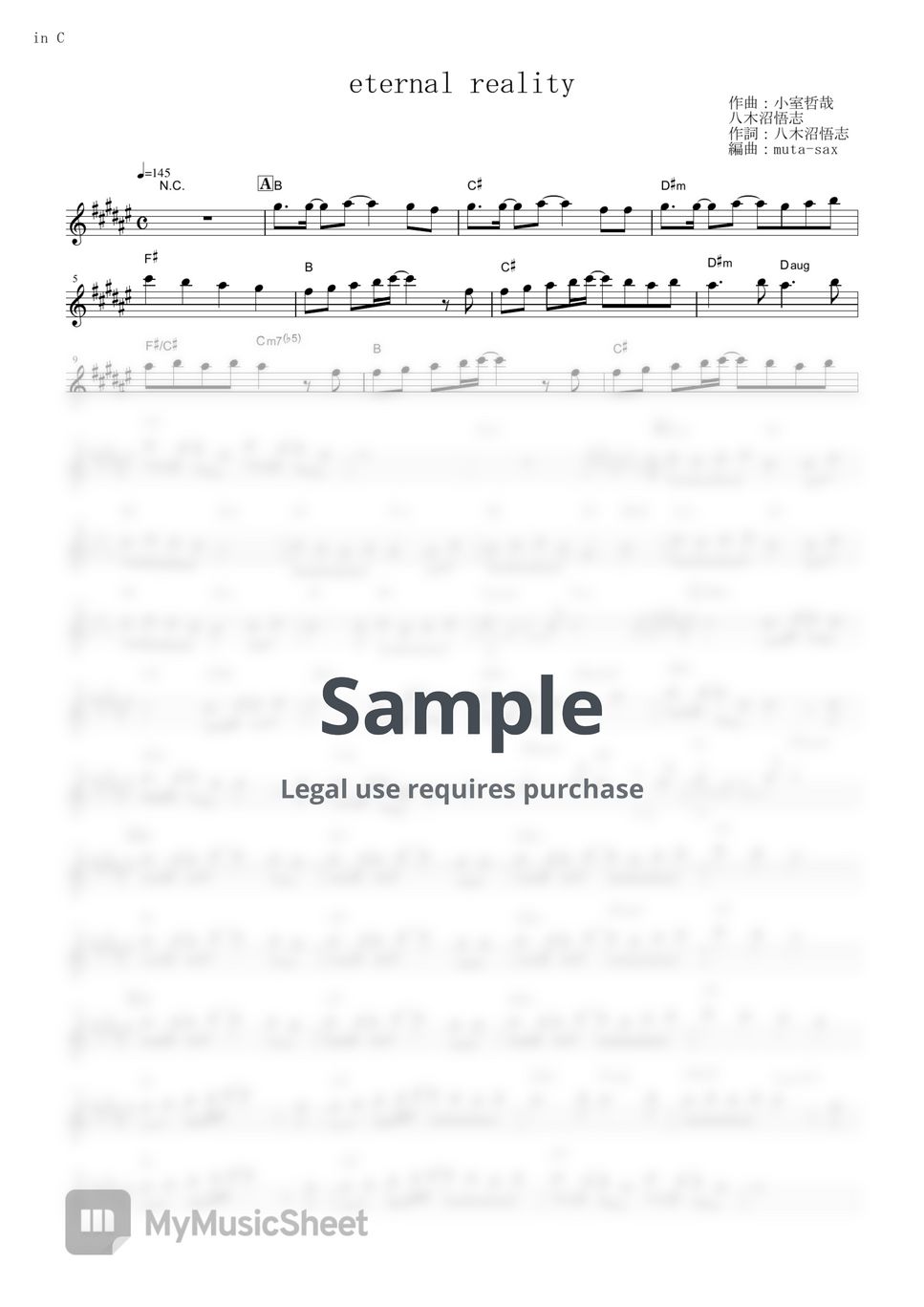 fripSide - eternal reality (A Certain Scientific Railgun S / in C) نوتة by muta-sax