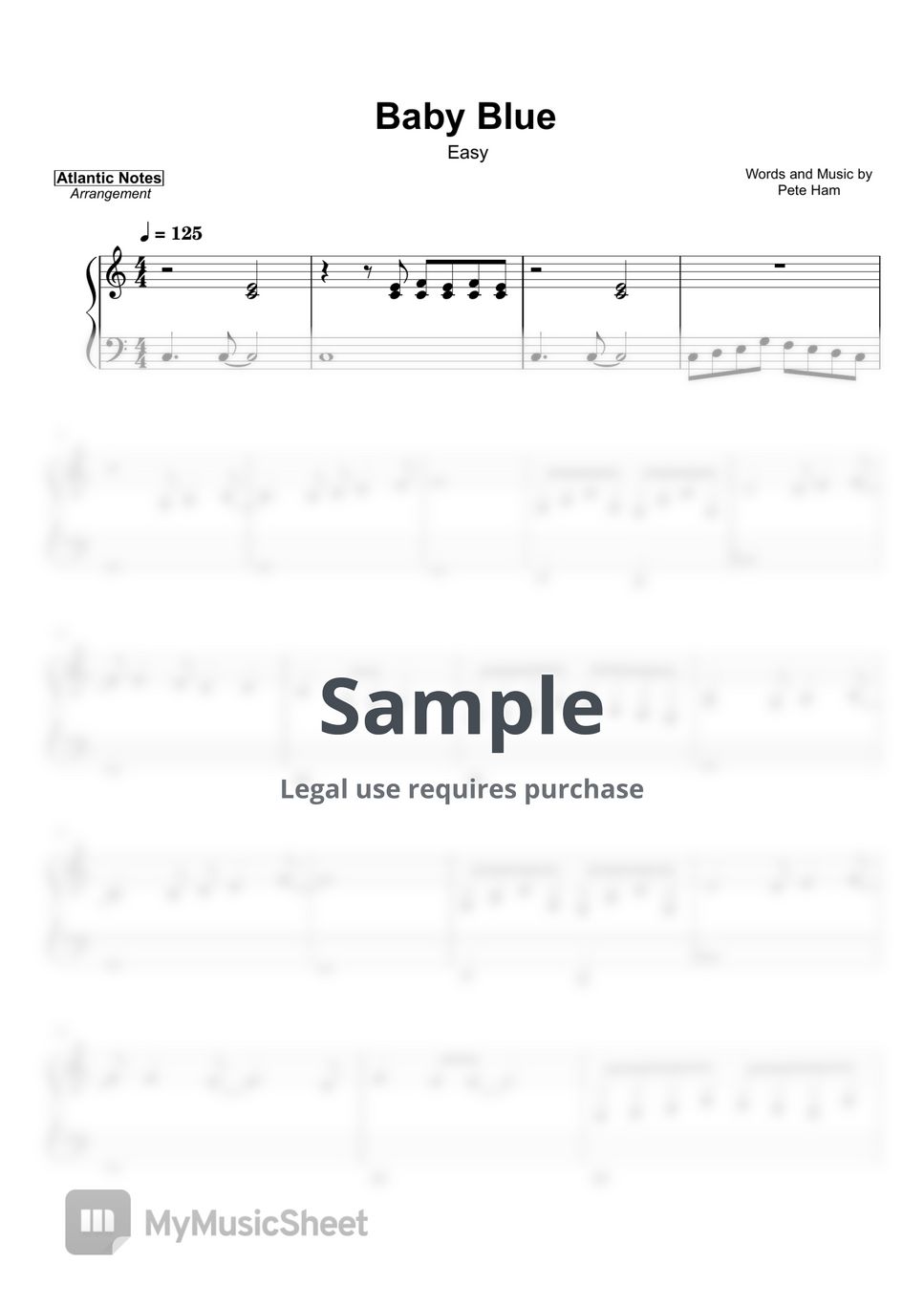 Badfinger - Baby Blue Sheet Music by Atlantic Notes