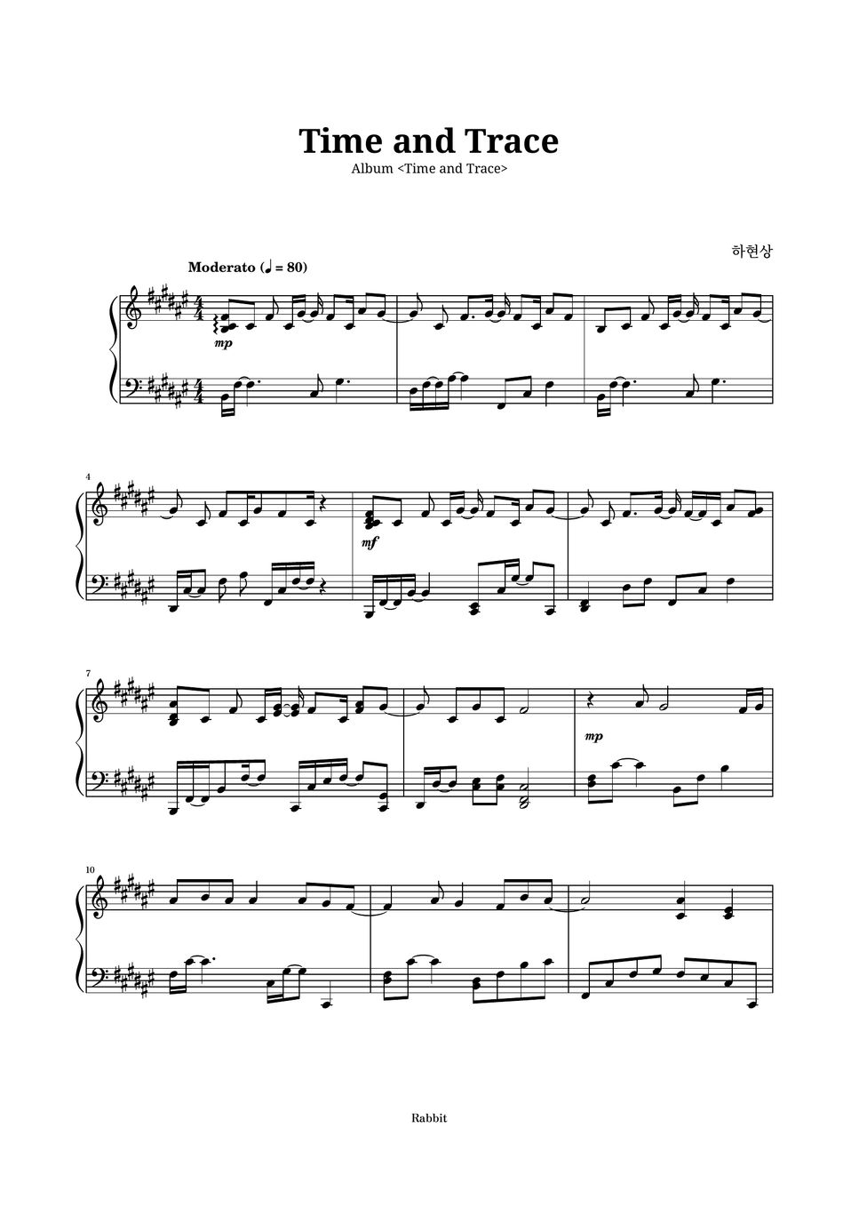 하현상 (HAHYUNSANG) - 시간과 흔적 (Time and Trace) Sheets by Rabbit