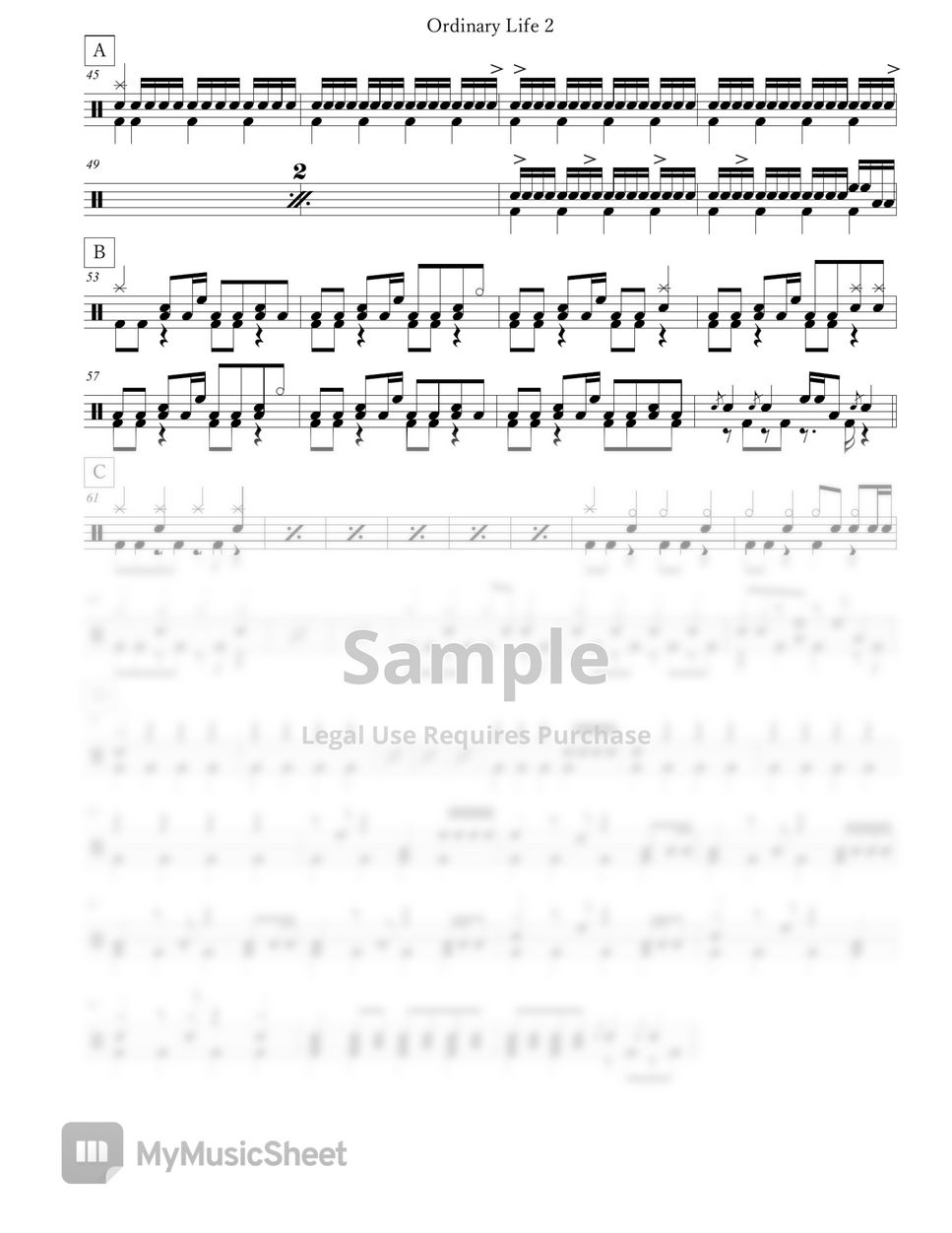 Simple Plan - Ordinary Life 악보 by Arkadia Drums