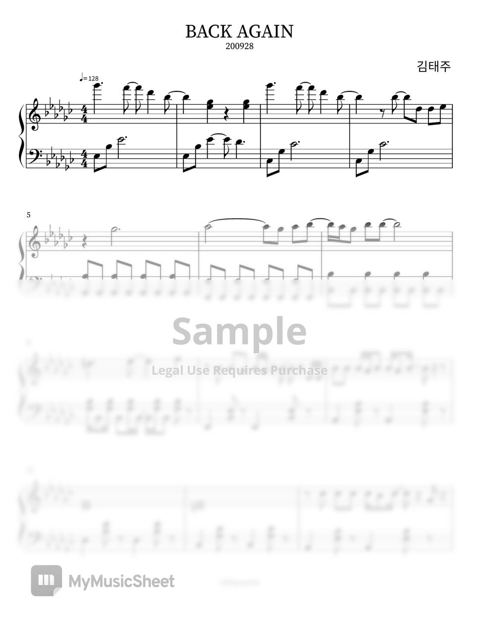 KNK(크나큰) - Back Again Notenblatt by chihyun416