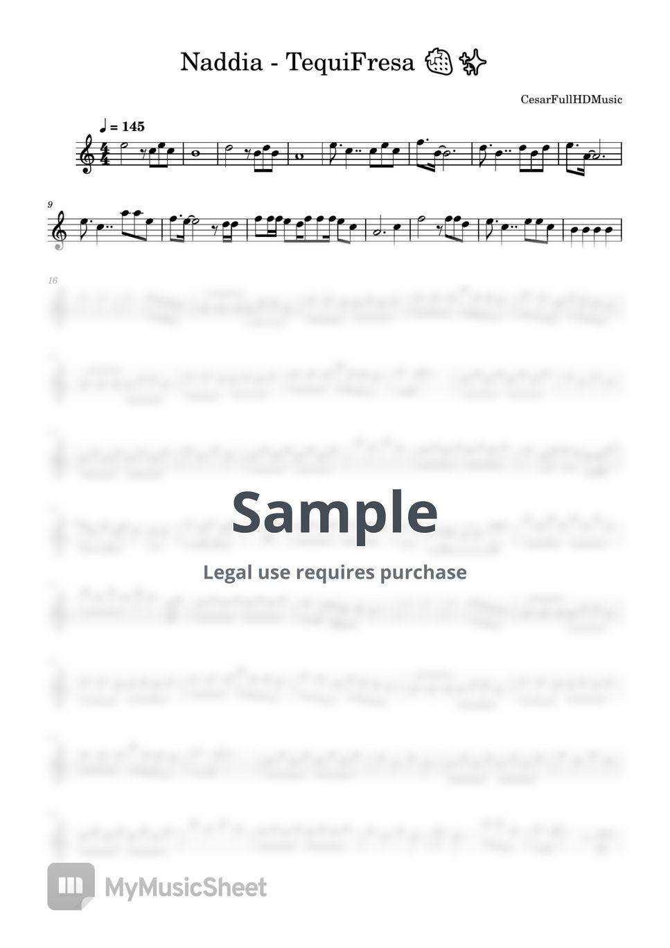 Naddia - TequiFresa 🍓 Sheet Music