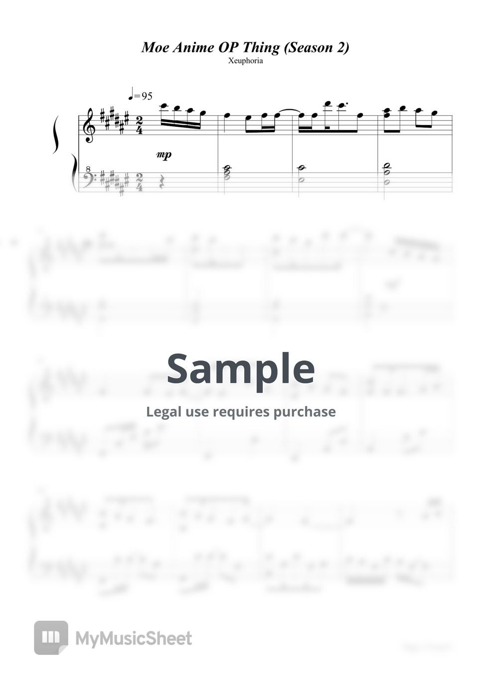 8 Thirty Thousand 8 - Moe Anime OP Thing Season 2 Sheet Music by dogemusic