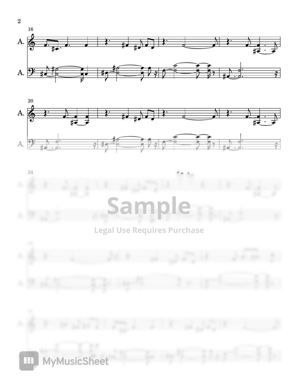Central Cee - Sprinter (EASY PIANO SHEET) 악보 by Synthly