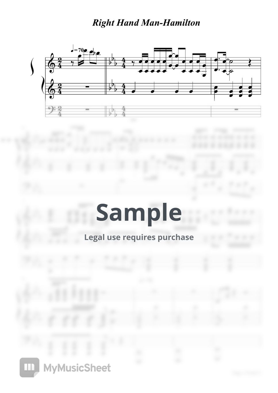 Lin-Manuel Miranda - Right Hand Man (Hamilton OST) Sheet Music by dogemusic