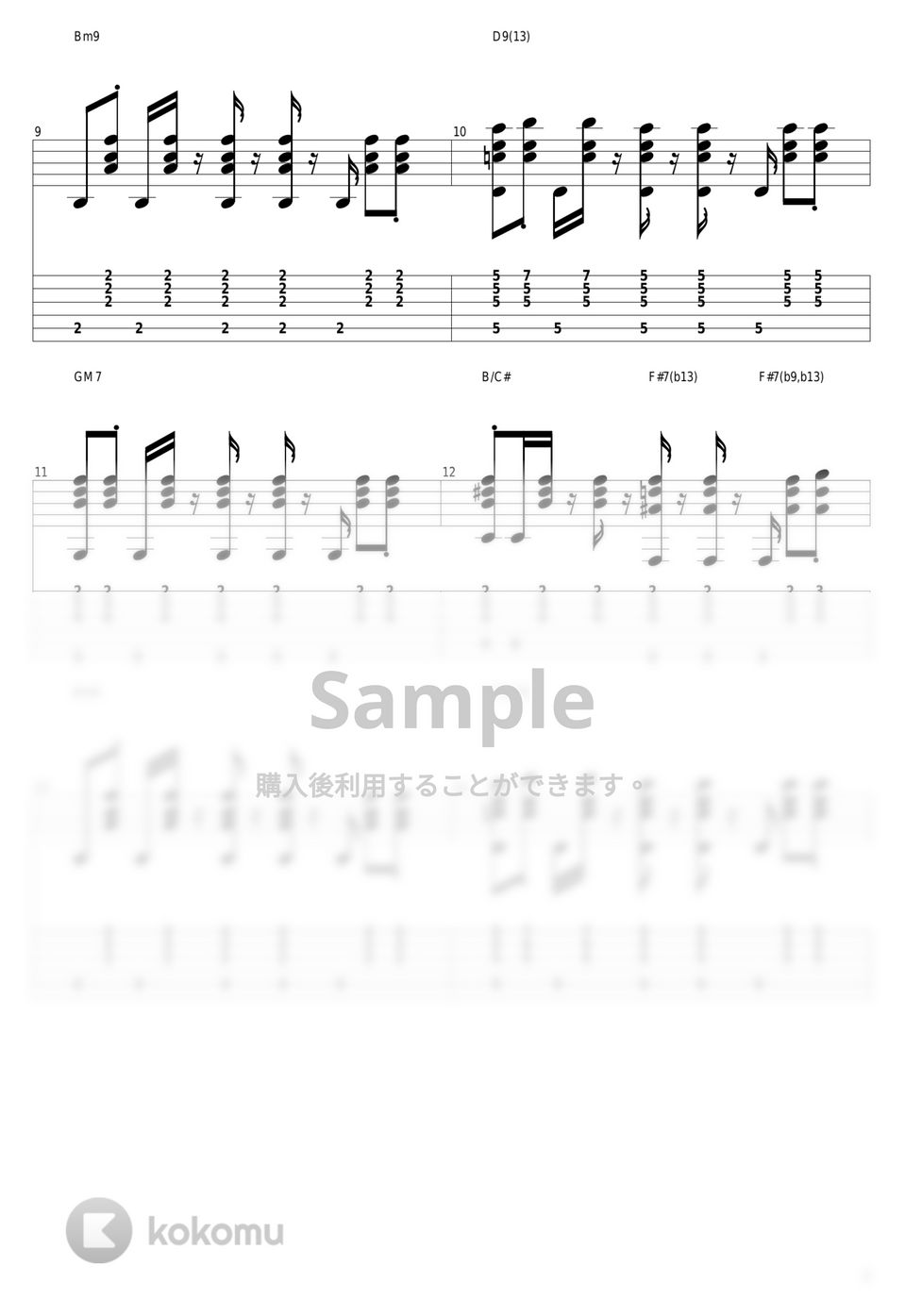 Tom Misch - It Runs Through Me タブ+五線譜 by guitar cover with tab