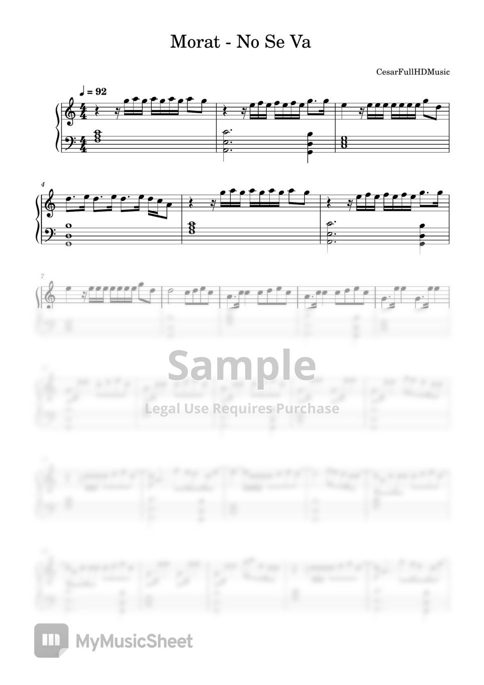 Morat - No Se Va Ноты