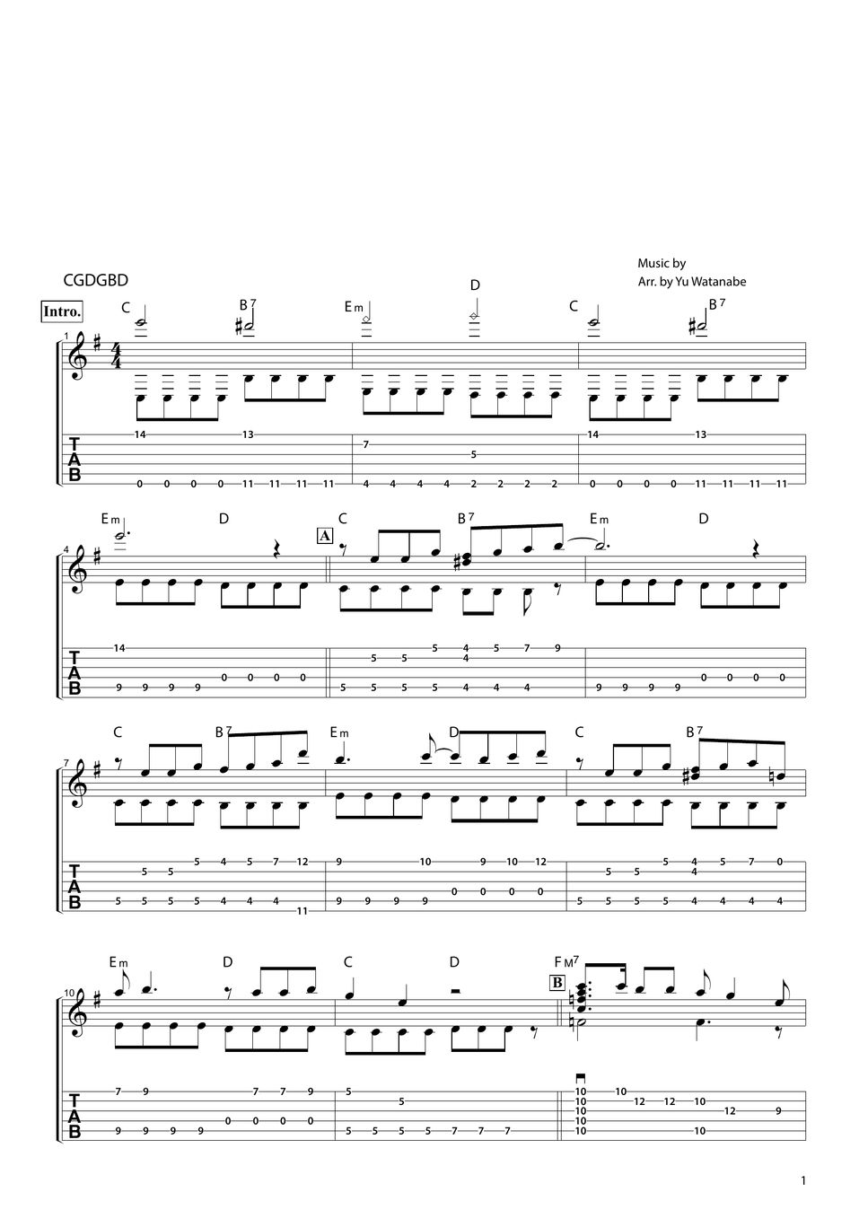 Dreams Come True 何度でも（as Many Times As You Like） Sheet By Yu Watanabe