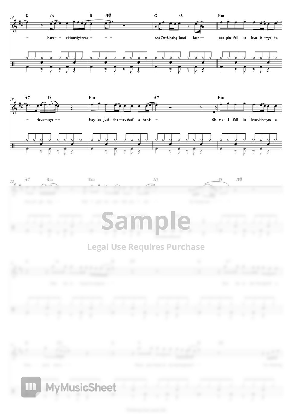 Ed Sheeran Thinking Out Loud Band Score 악보