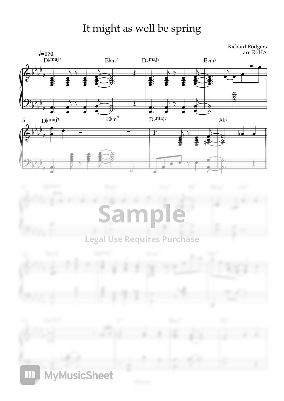 Richard Rodgers - It might as well be spring (RoHa ver.) Sheet Music by ...