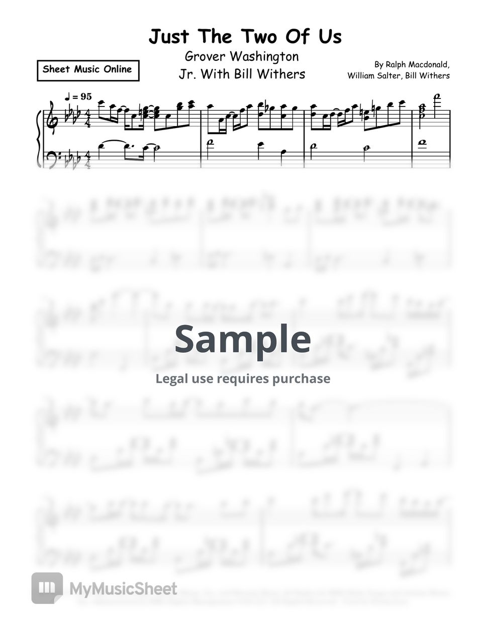 Grover Washington Jr. (feat. Bill Withers) - Just the Two of Us 악보 by Piano Go Life