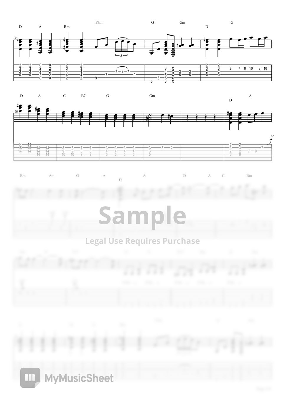 RubberBand - 未來見 guitar cover Tab + 1staff by Eric Lo