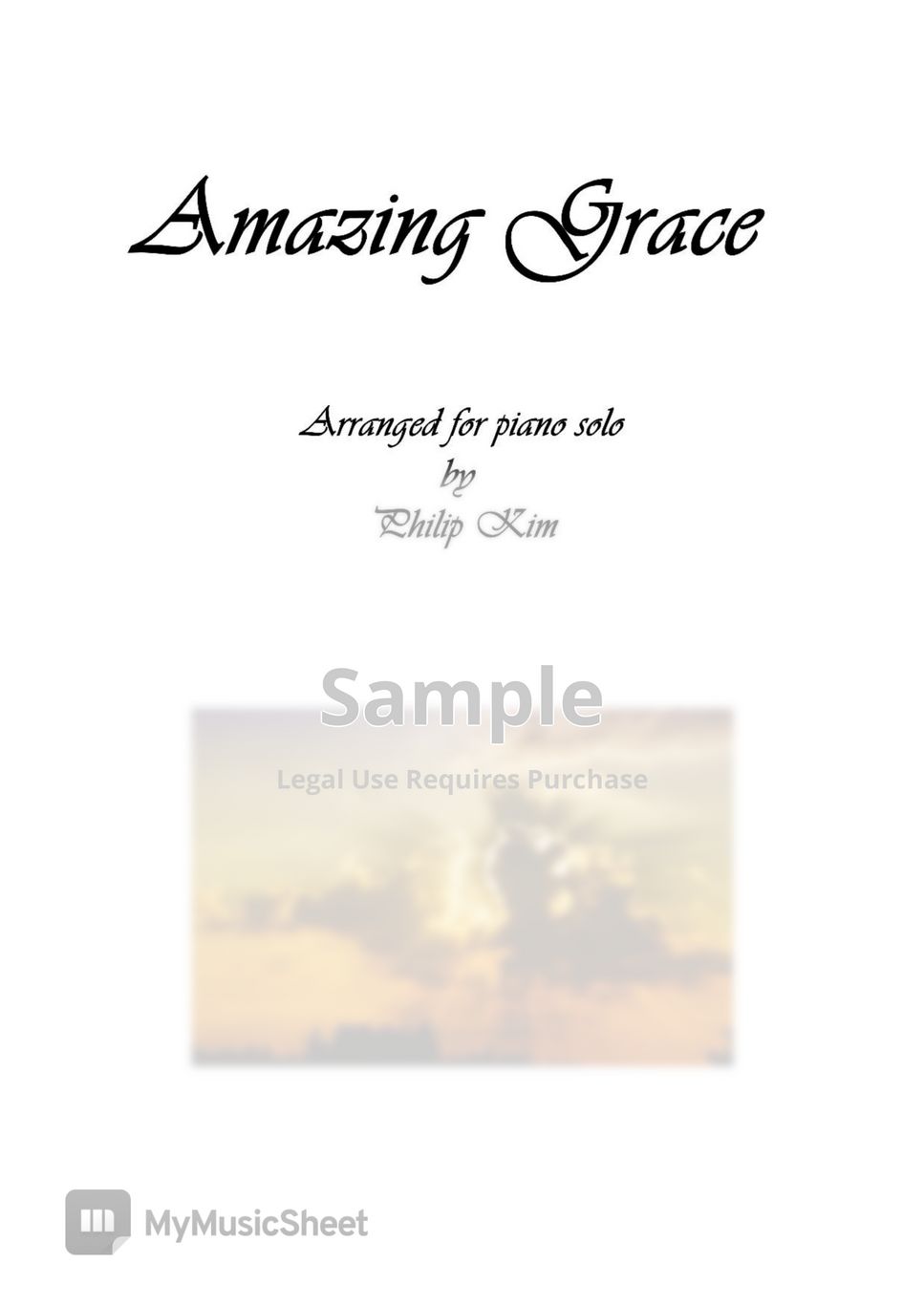 Traditional - Amazing Grace Piano Sheet Music PDF | Philip Kim | mymusic5