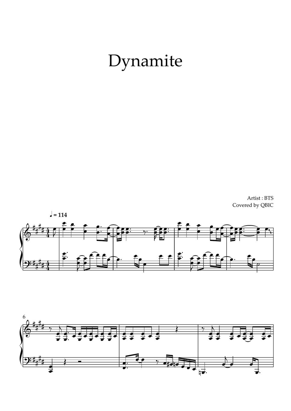 BTS - Dynamite Sheet by QBIC