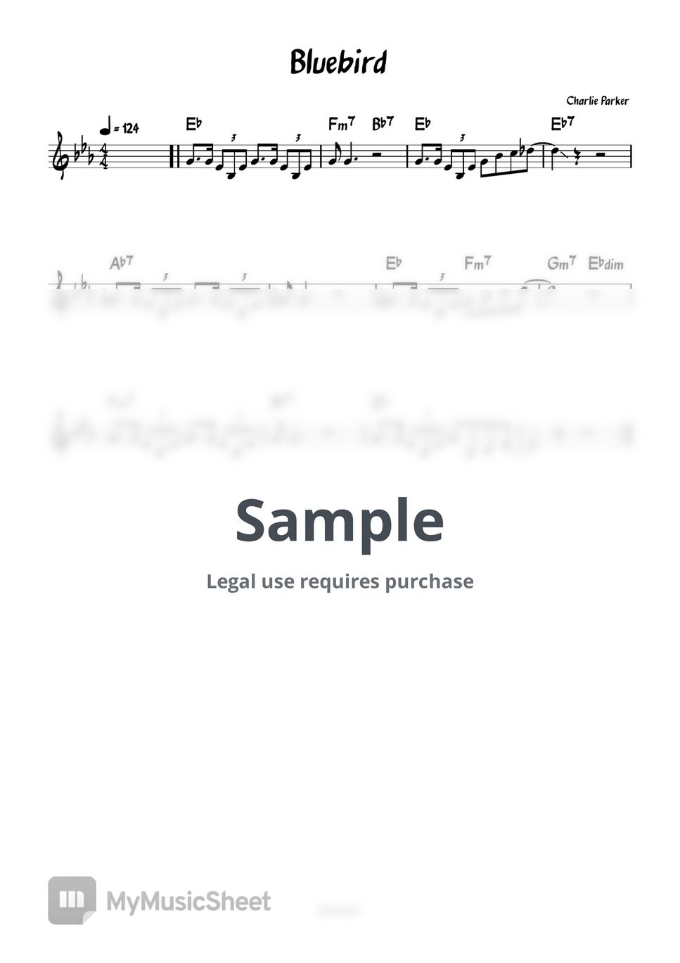 Charlie Parker - Bluebird 악보 by Won, Jong Hwa