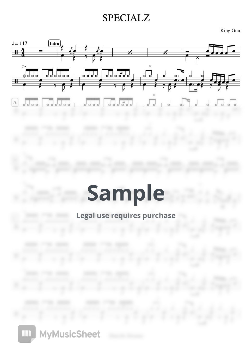 King Gnu - SPECIALZ Sheets by Daichi Drums