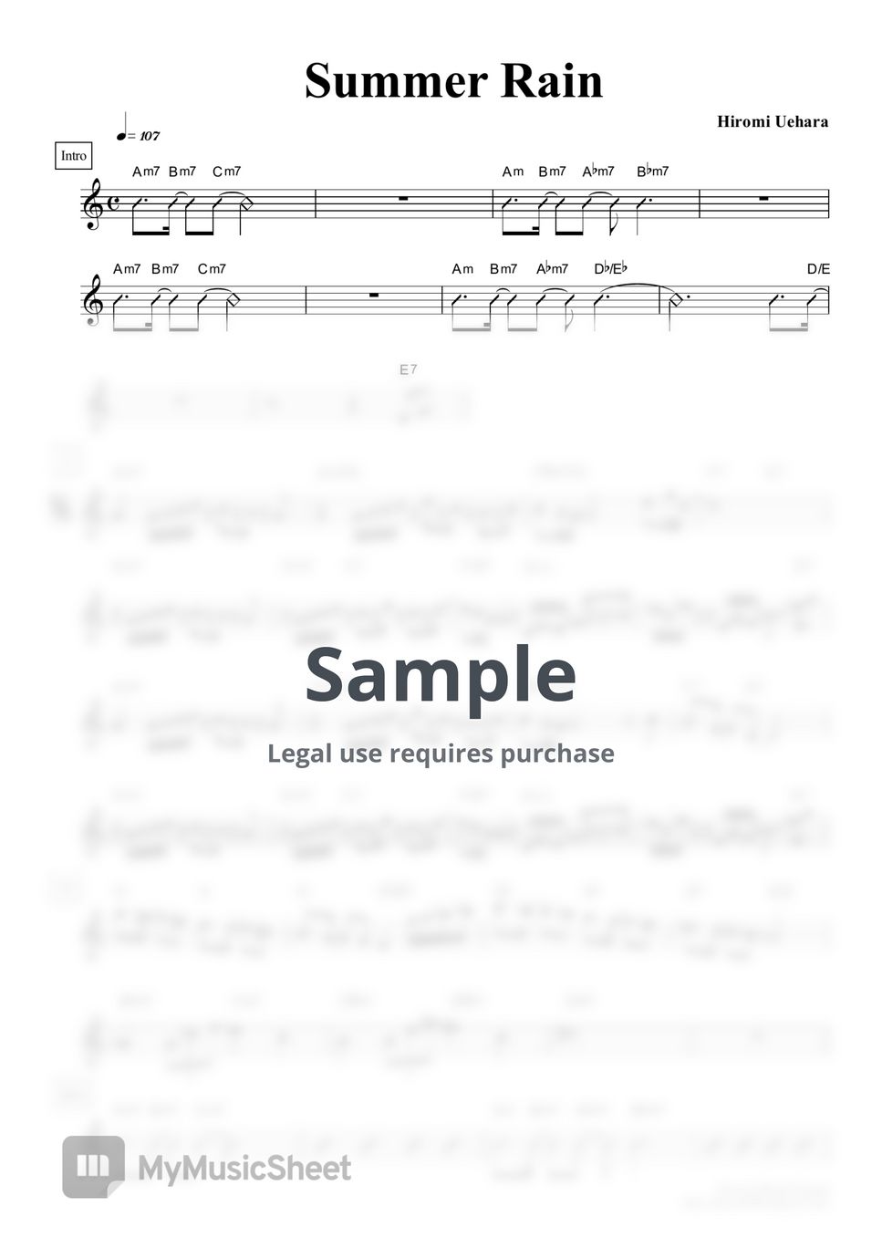 上原ひろみ （Hiromi Uehara） - SUMMER RAIN 악보 by Funk StandardLibrary
