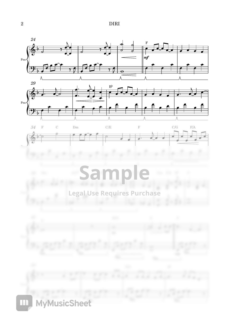 Tulus dan Ari renaldi - Diri (Piano Solo) Sheet Music by Aga Pratama ...