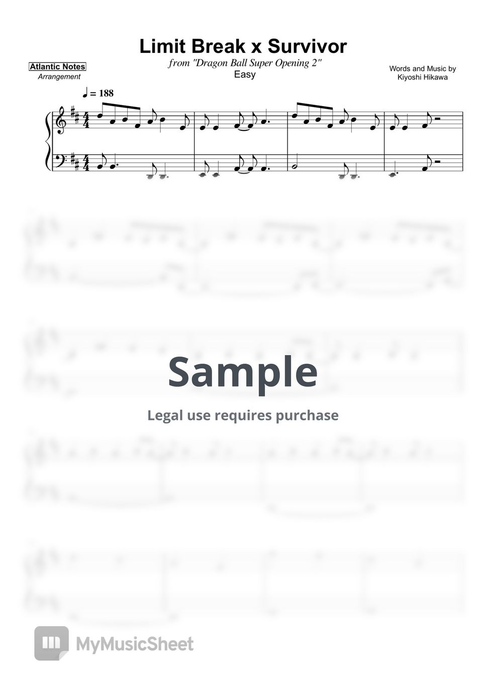 Dragon Ball Super - Limit Break x Survivor Sheet Music by Atlantic Notes