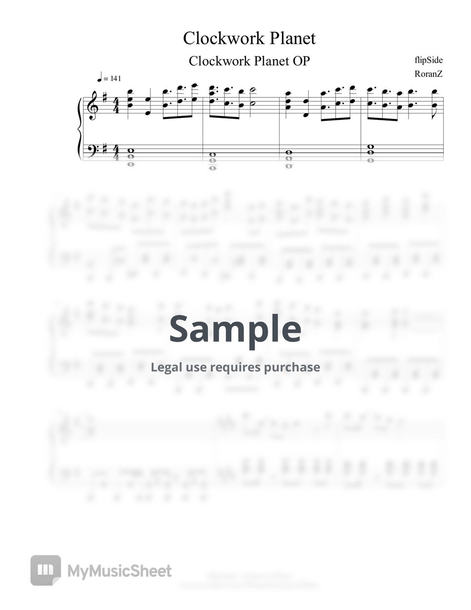 FripSide - Clockwork Planet (Clockwork Planet Opening) Sheet Music by ...