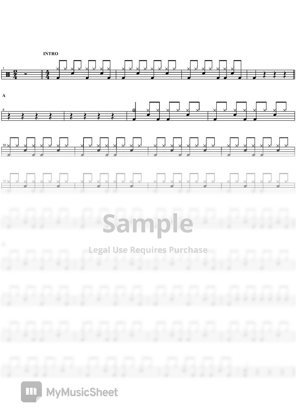 Creedence Clearwater Revival - Cotton Fields 楽譜 by COPYDRUM