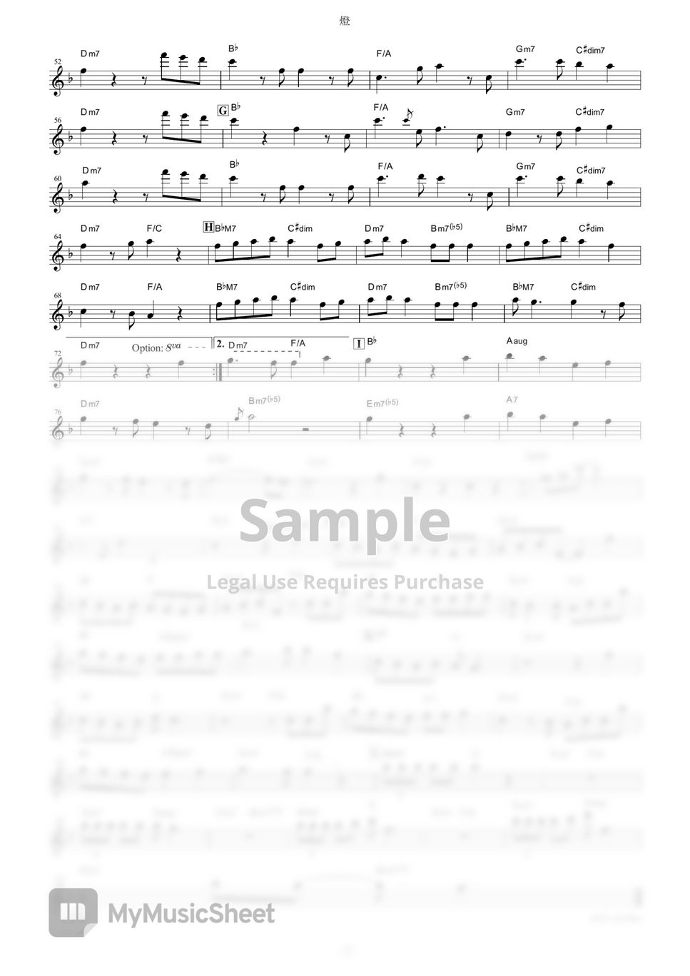 Soushi Sakiyama - Akari (Jujutsu Kaisen / in C) Sheets by muta-sax