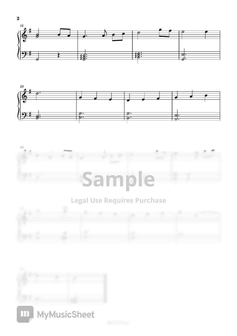 크리스마스 캐롤 저 들 밖에 한밤중에 크리스마스 캐롤 쉬운피아노악보 Sheet By My Uk Piano