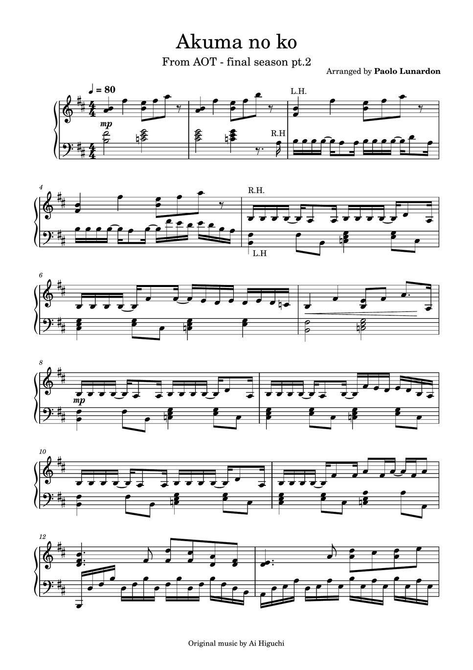 Attack on Titan - Akuma no ko Sheet by Paolo Lunardon