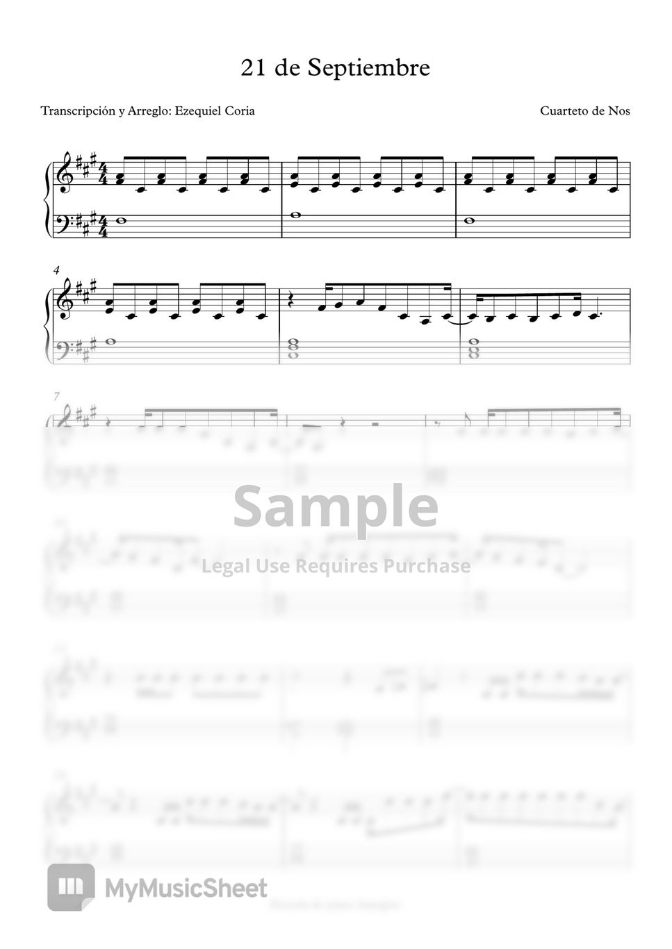 Cuarteto De Nos - 21 de Septiembre Noten by Ezequiel Coria