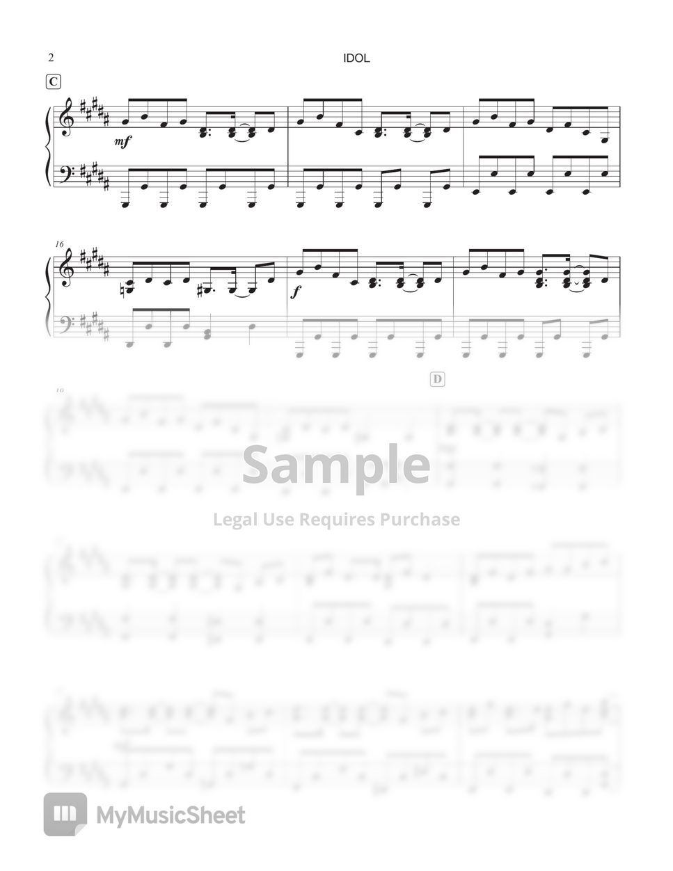 YOASOBI - Idol (Oshi no Ko OP) (2 Sheets : Hard & Easy ver.) Sheet ...